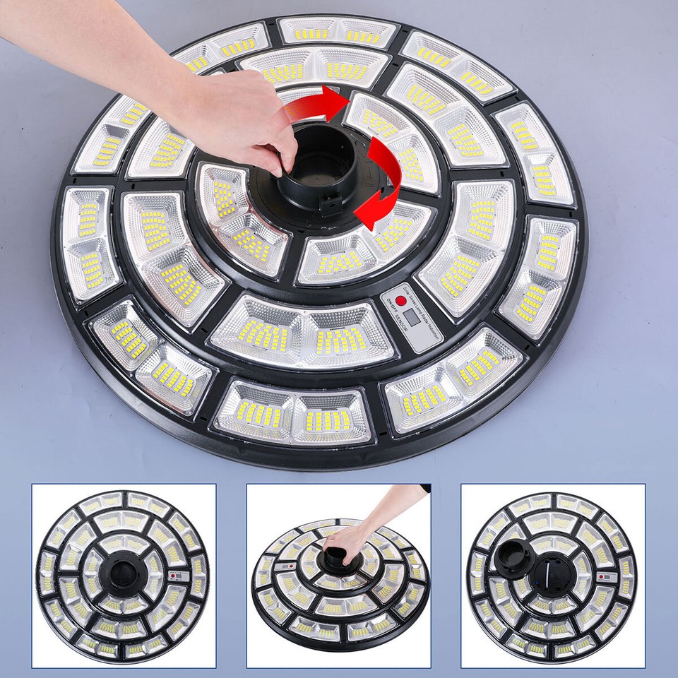 Commercial 11000W 360° UFO Solar Street Light Outdoor Dusk to Dawn PIR ...