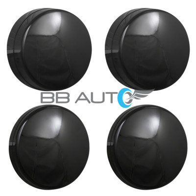 BLACK WHEEL CENTER HUB CAPS SET OF 4 FOR 2003-2017 DODGE RAM 3500 1-TON ...