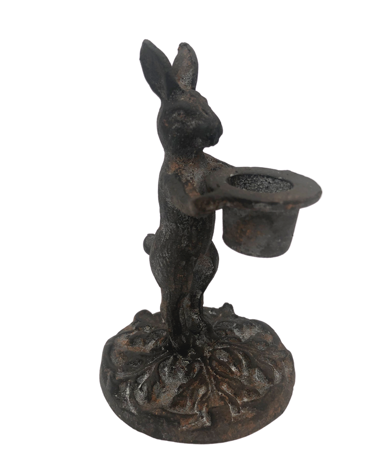 Antique French Style Rabbit Hare Candlestick Candle Holder Xmas Dinner ...