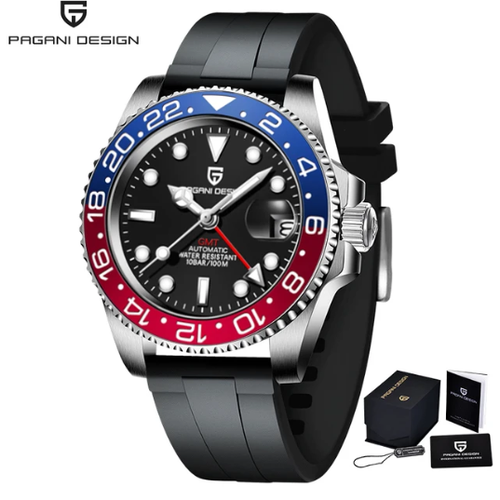 PAGANI DESIGN V3 Version GMT Watches Men's Luxury Watch 40MM (Blue Red ...