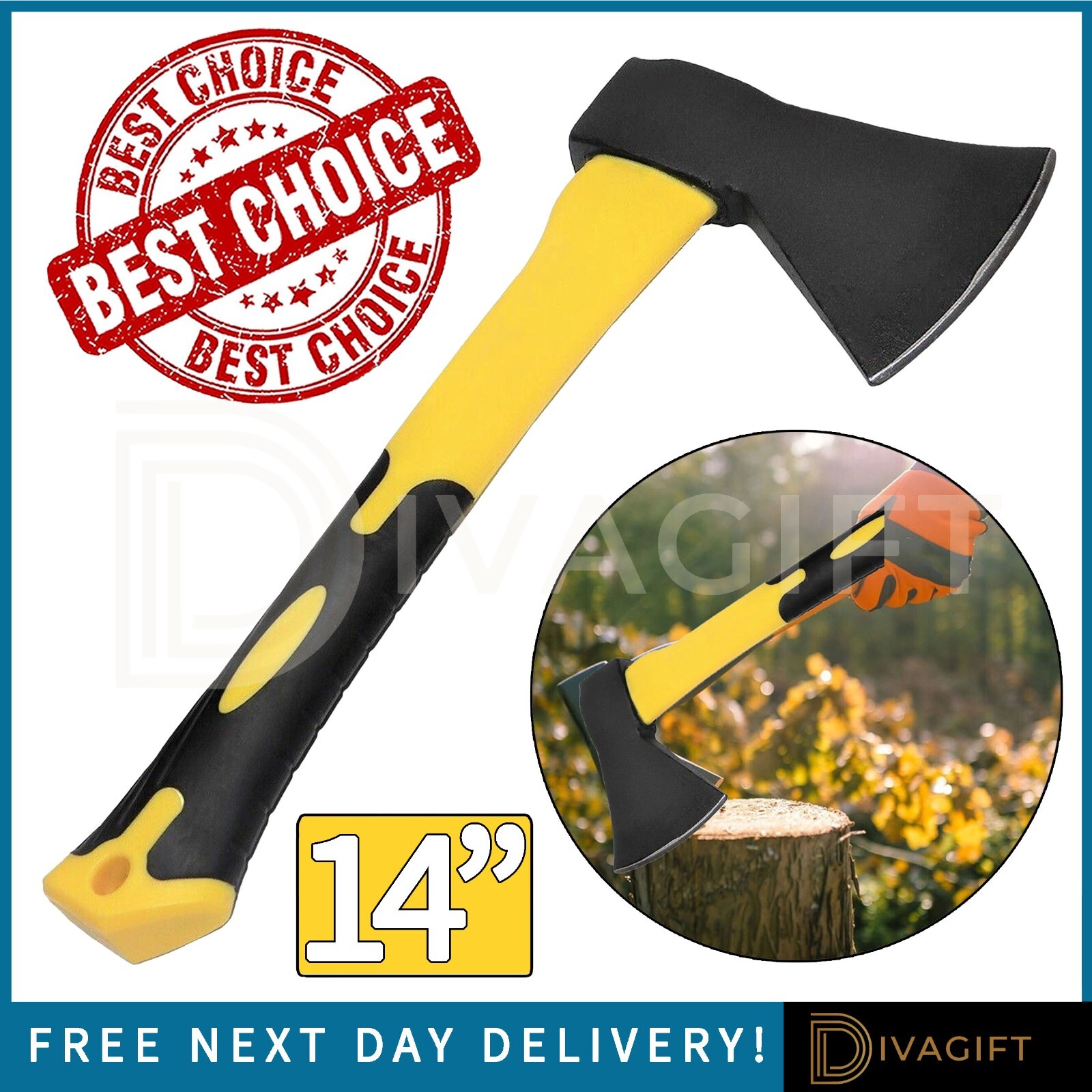 14" SMALL HAND AXE FOR CAMPING HIKING MADE FROM CARBON STEEL HAND ...