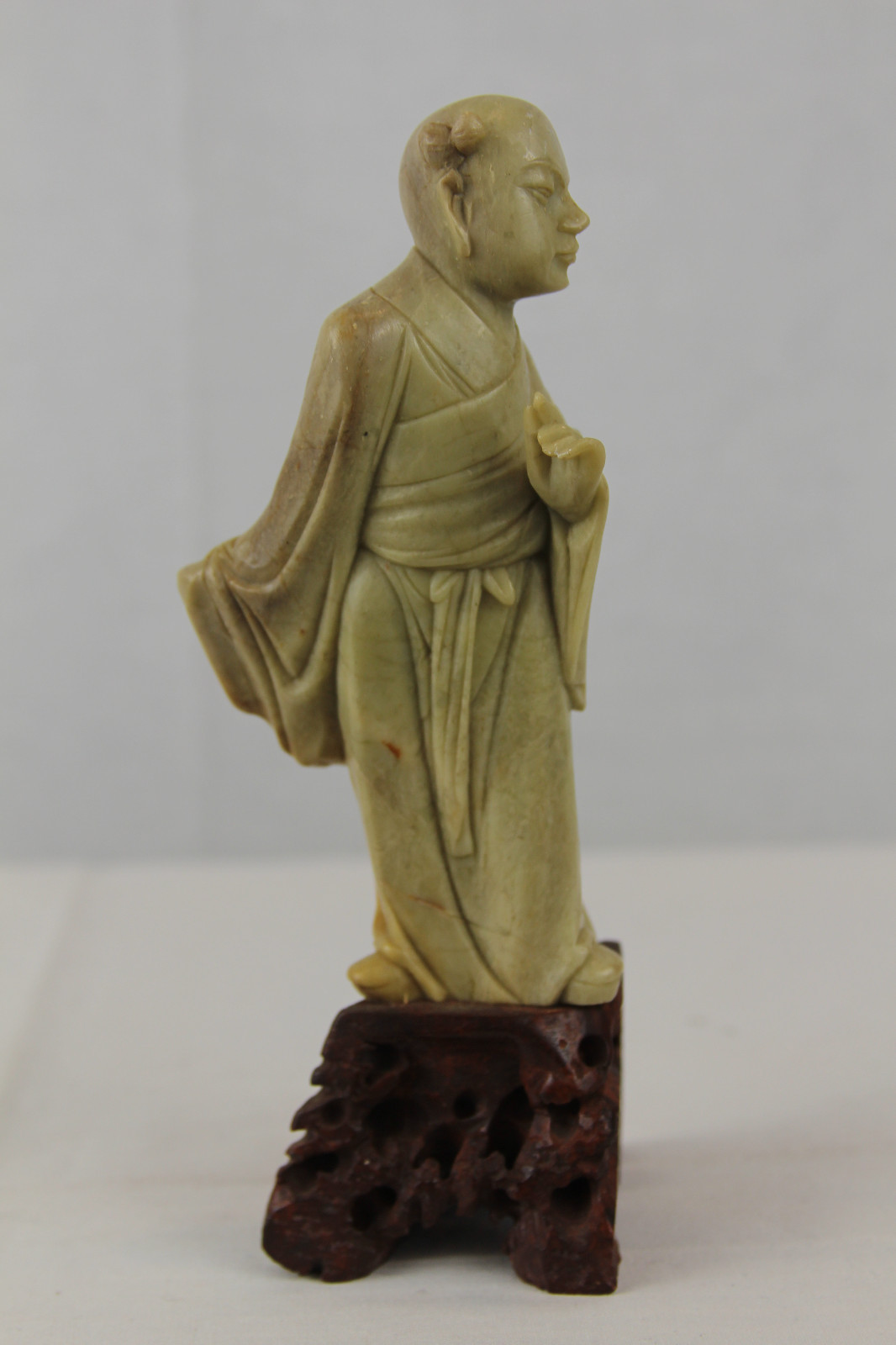 Antique/Vintage Chinese Hand Carved Soapstone Asian Man Statue Figure ...