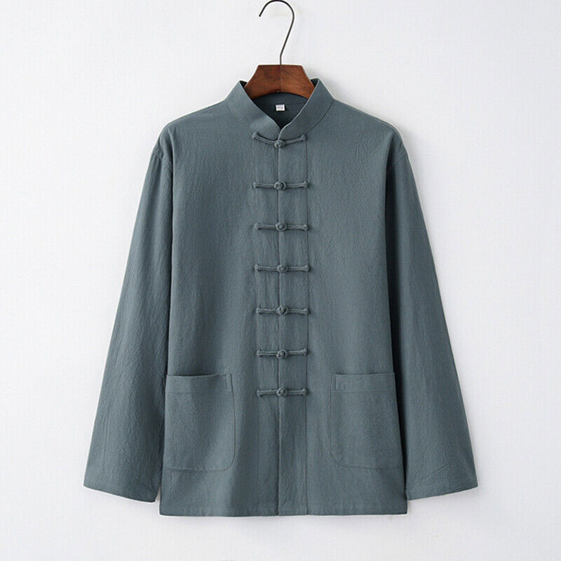 Men's Chinese Tang Coat Kung Fu Tai Chi Jacket Cotton Blends ...