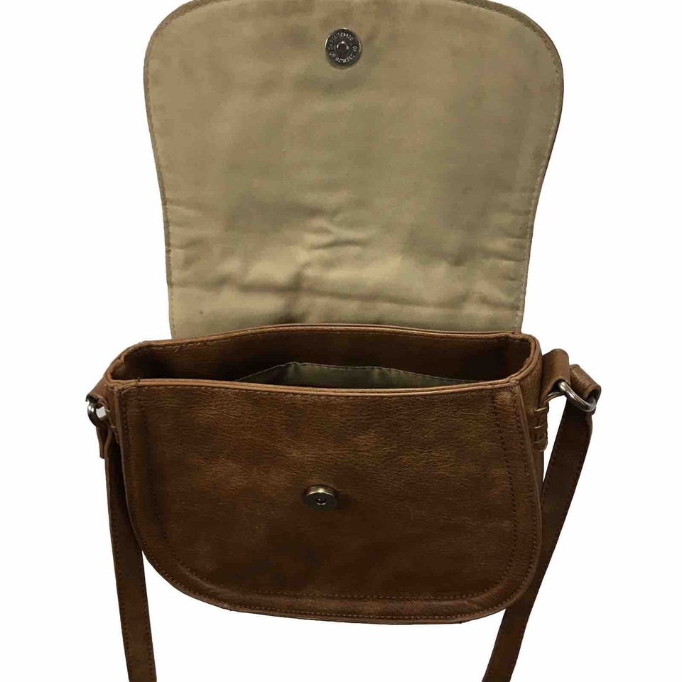 Dolce Vita Brown Faux Leather Crossbody Snap Closure Handbag | eBay