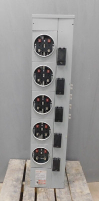 GE 5-Gang Modular Meter Stack 800A/125A 3ph/1ph Ring-Type Socket 4-Jaw ...