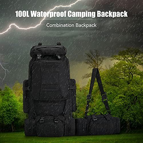 100L Camping Hiking Backpack,Molle military Tactical rucksack backpack ...