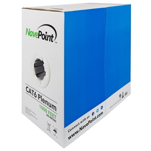 CAT6 Plenum Jacket CCA UTP 23AWG 550MHz Network Ethernet 1000FT White ...