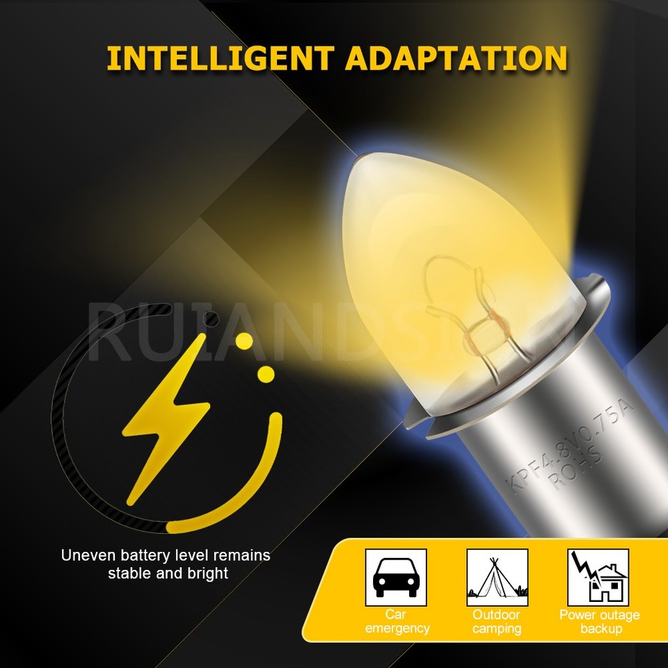 KPR13 PR15 K13 Flashlight Miniature Bulb 4.8V 0.75A Lamp for 4D Cell ...