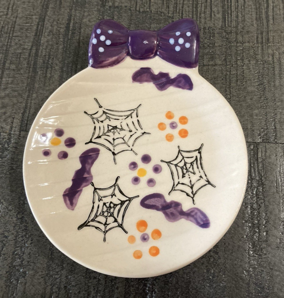 Temptations Halloween Spoon Rests Mini Plates Set Of 3 Black And Cream ...