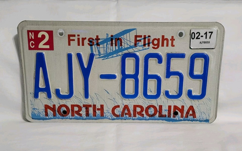 North Carolina License Plate Tag AJY 8659 First In Flight 2017 Car ...
