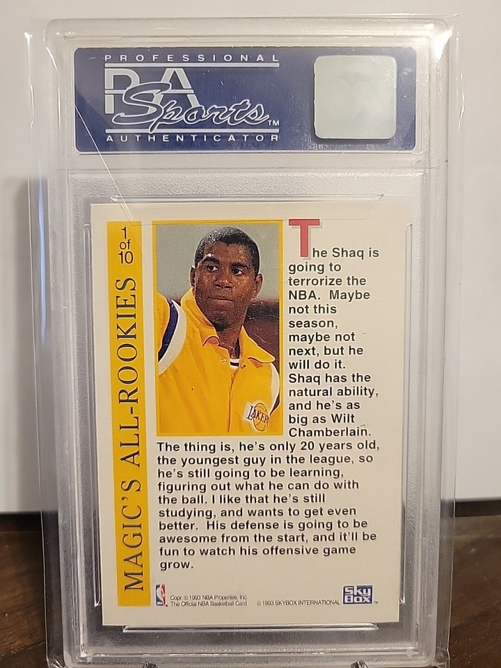 1993 Hoops Shaquille O'Neal Magic's All-rookie team PSA 9 | eBay