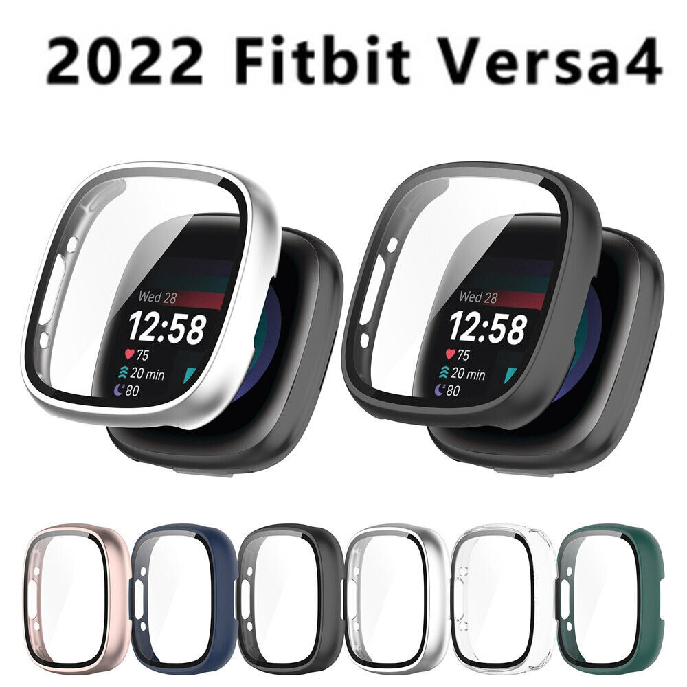 PC Case for Fitbit Versa 4 & Sense 2 Full Cover Tempered Glass Screen ...