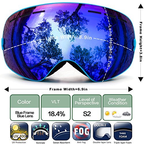 JULI Ski GogglesWinter Snow Sports Snowboard Goggles with Anti-fog UV ...