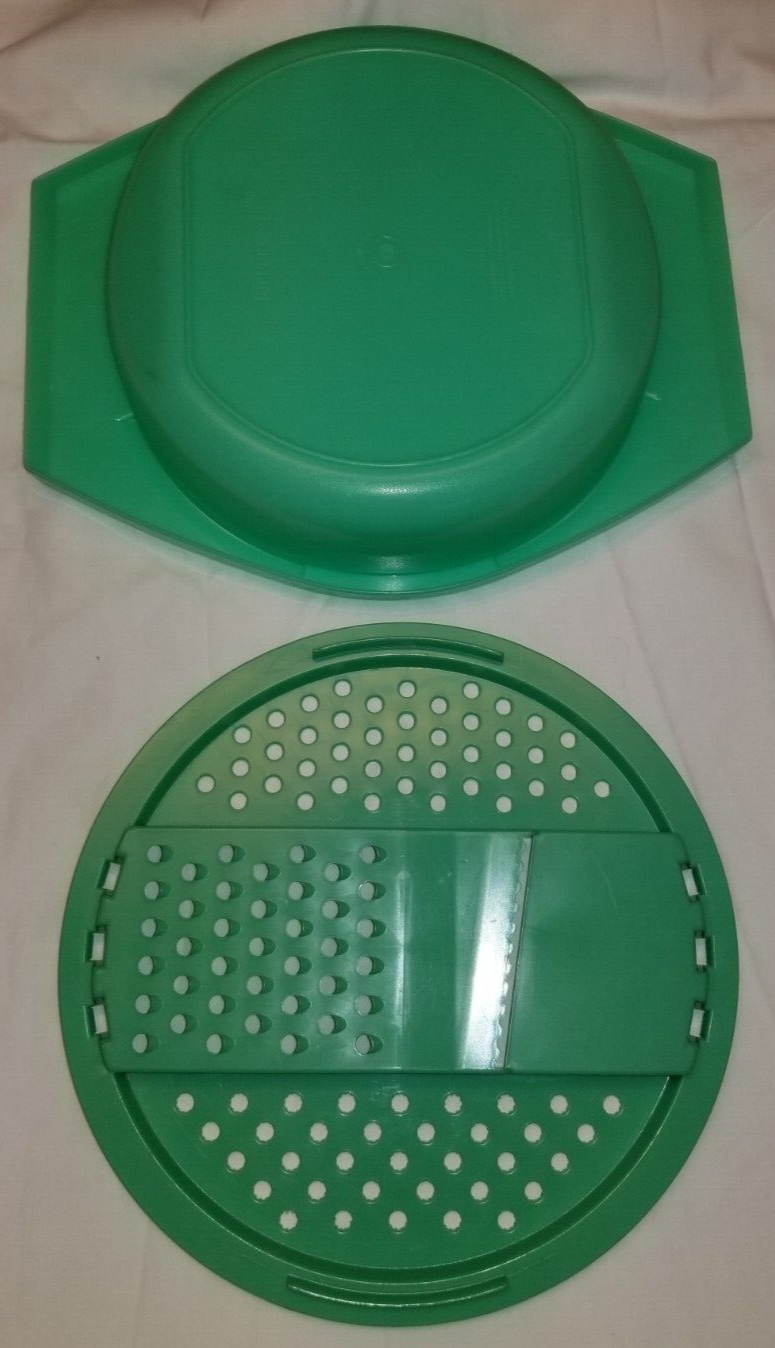 VINTAGE Tupperware Jadeite Green Cheese Grater Slicer Bowl 786-3 & 786 ...