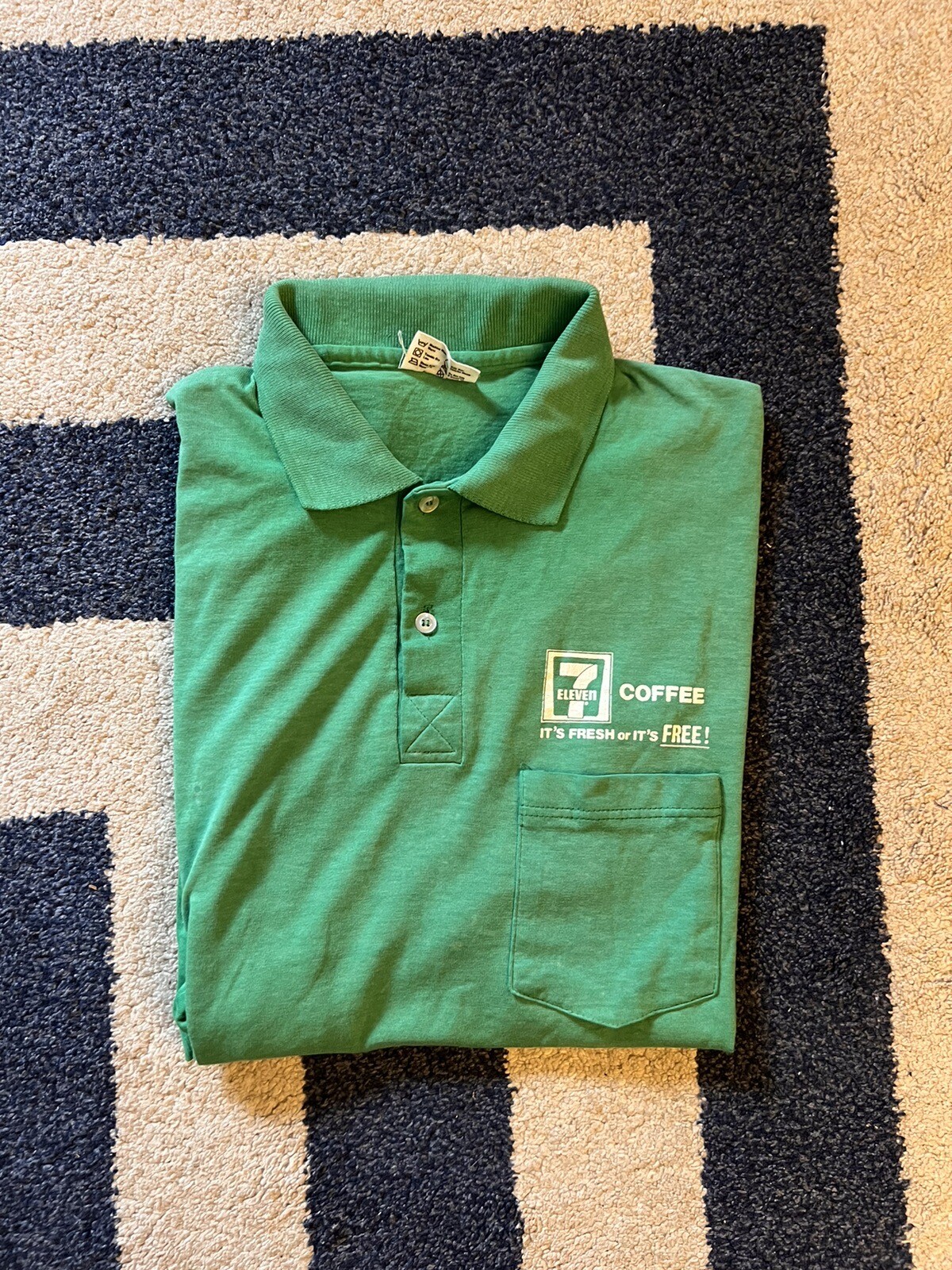 Vintage Rare 7-Eleven 7-11 Employee Polo 1980s Collar… - Gem