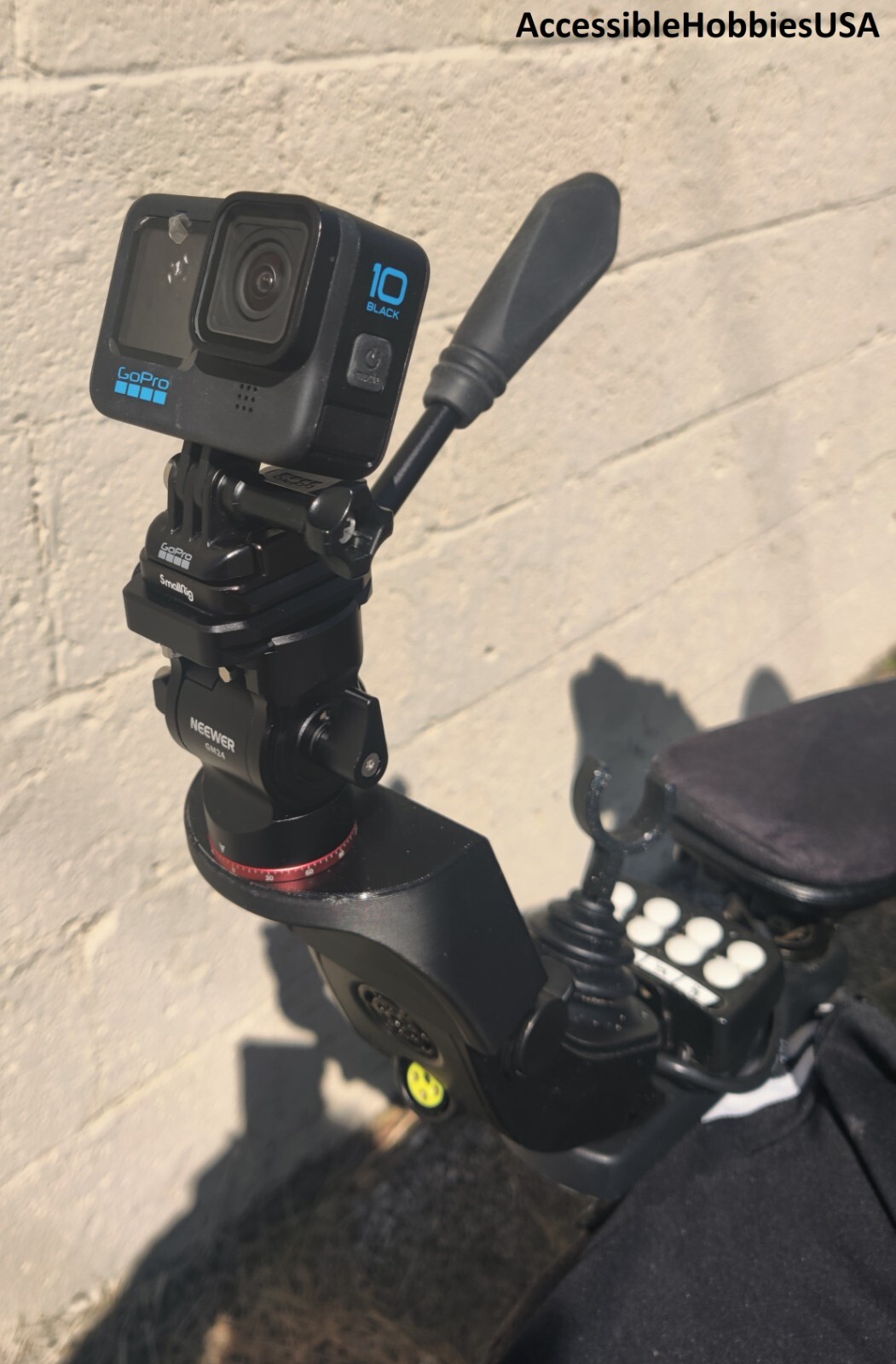 Permobil Electric Wheelchair Joystick DSLR Camera GoPro Cam Gimbal ...