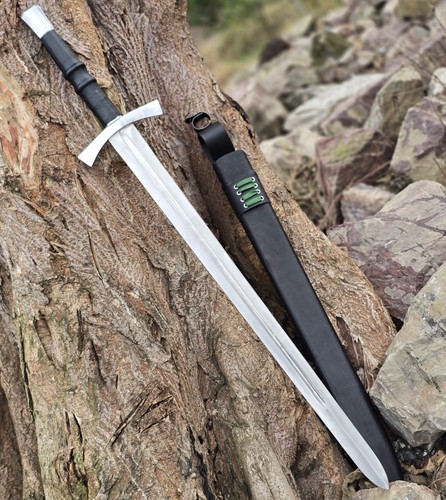 Carbon Steel Practice Sword, 38-Inch Dual Edge Blade, Full-Tang with ...