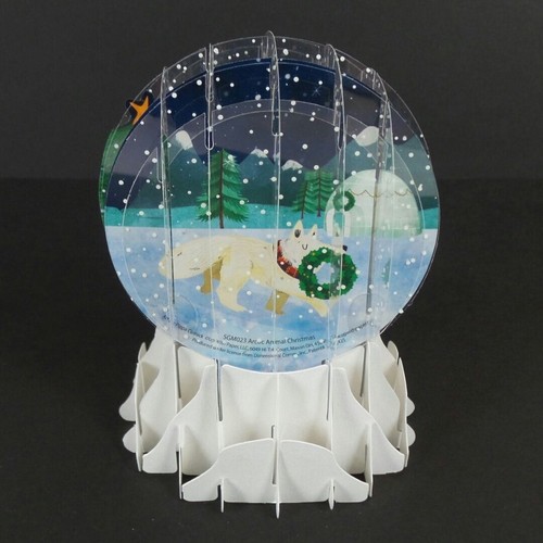 Arctic Animal Christmas Snow Globe Greeting Card 3D Pop Up Holiday Card ...