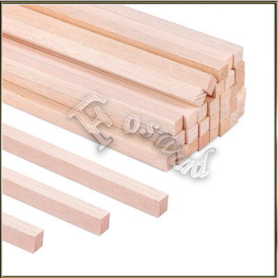5X Balsa Wood Sticks Wood Strips Balsa Square Wooden Dowels Hardwood ...