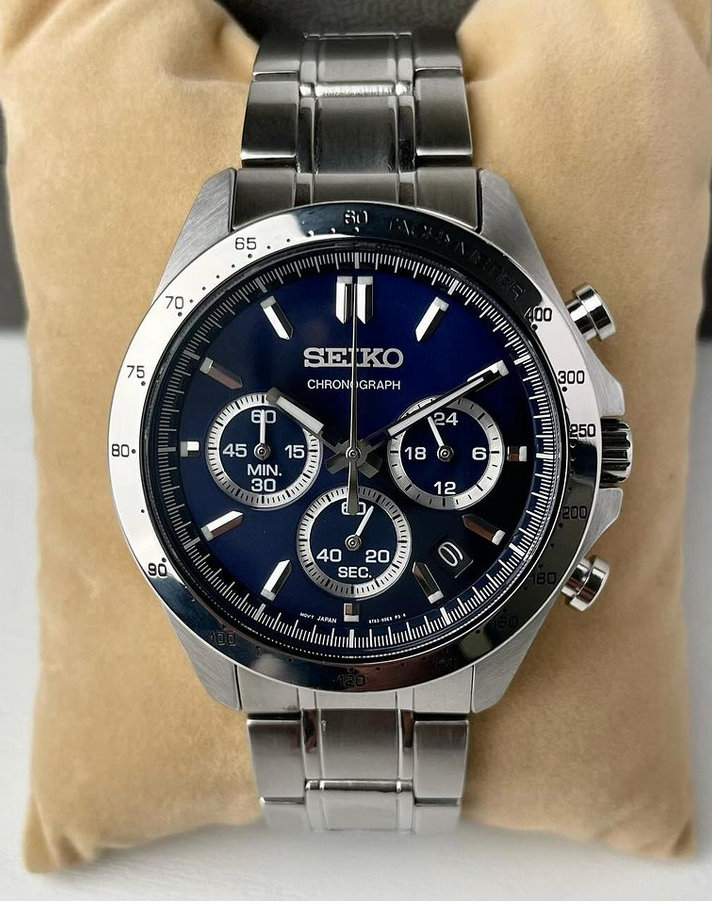 Seiko Spirit Chronograph Blue Dial SBTR011 Stainless Steel Men's Watch ...