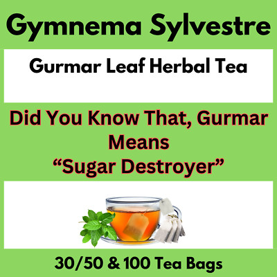 Gurmar Gymnema Sylvestre Blood Sugar Control Tea Bags Weight Loss ...
