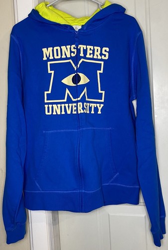 Disney Monsters University Inc Graphic Print Zip-Up Hoodie Blue Jacket ...