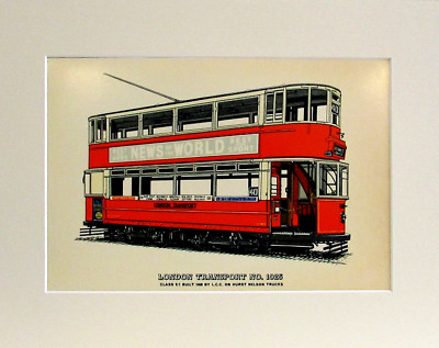 Streetcar print of "The London Transport 1025" electric tram | eBay