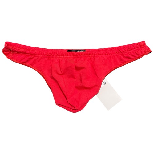 HOM Freddy G-string Thong Underwear Men’s Size S Red Cotton Stretch ...