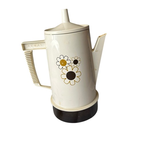 VINTAGE REGAL POLY PERK COFFEE POT AUTOMATIC PERCOLATOR 4 - 8 CUPS TAN ...