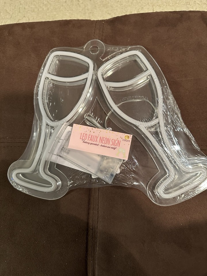 Target Bullseye Playground Christmas NYE Champagne Glass LED Faux Neon ...