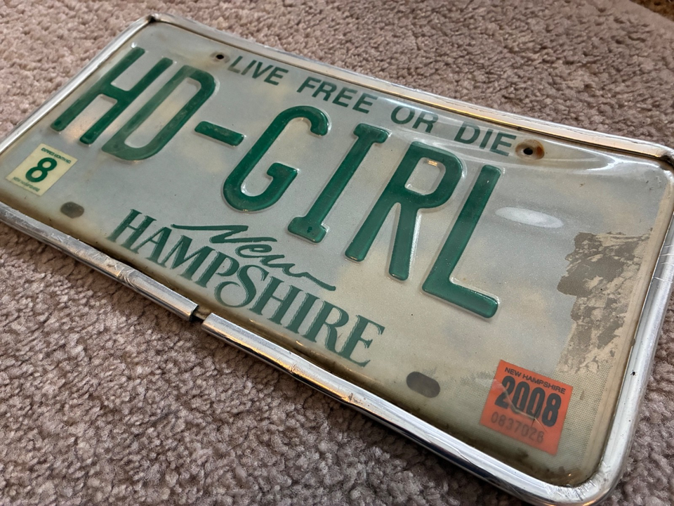 2008 NEW HAMPSHIRE VANITY LICENSE PLATE HD GIRL HARLEY DAVIDSON ...