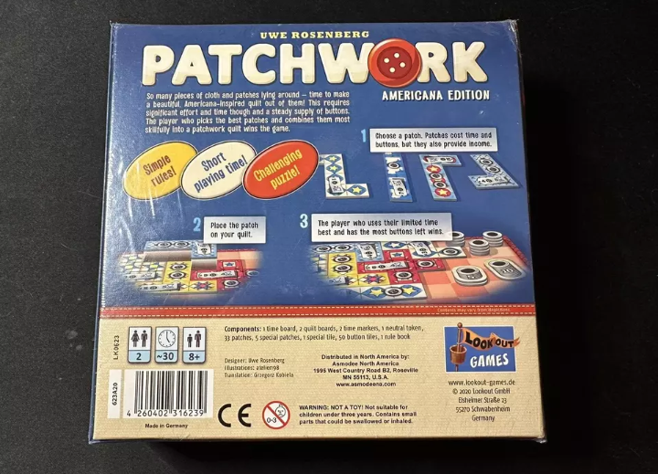 BRAND NEW Patchwork Americana Edition Board Game by Lookout Games FACTORY SEALED | eBay