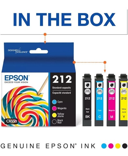 EPSON 212 Claria Ink Standard Capacity Black & Color Cartridge Combo ...