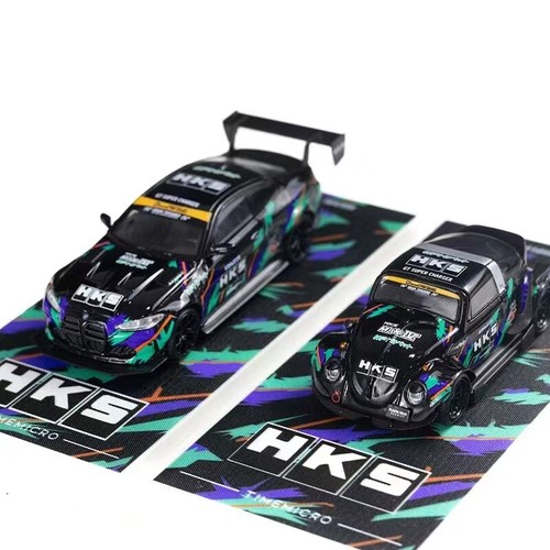 Time Micro 1:64 Model Car Beetle & BMW M4 Alloy Die-Cast Vehicle HKS ...
