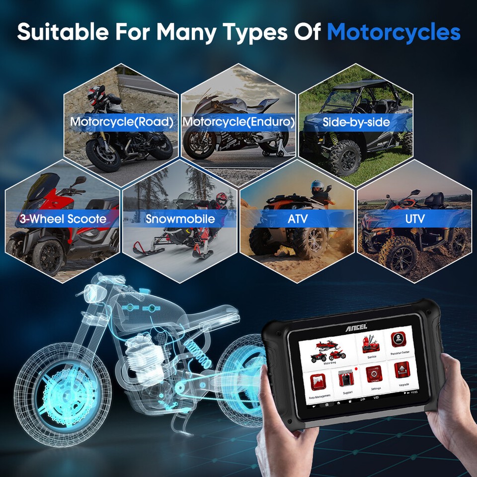 ATV Motorcycle Scanner Diagnostic All System OBD2 Scan Tool Coding ...