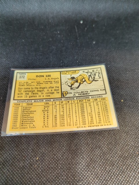 1963 Topps - #372 Don Lee for sale online | eBay