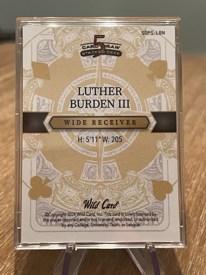 🔥 2/3🔥 2024 Wild Card 5 Card Draw Stacked Deck Luther Burden III PRC | eBay