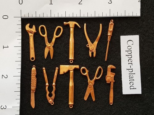 COPPER-plated & BRASS-plated Metal Mini Tools Charms Intercast Miniature Tools | eBay