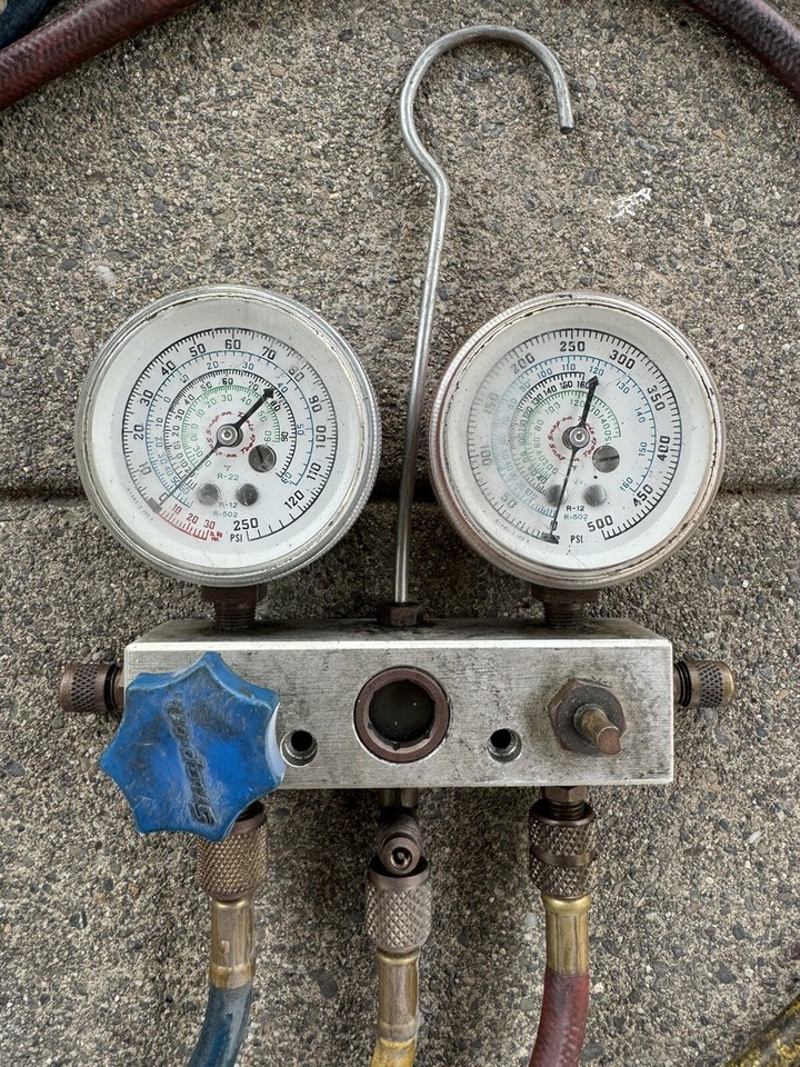 Snap On A/C R12 Manifold Gauges with Hoses | eBay