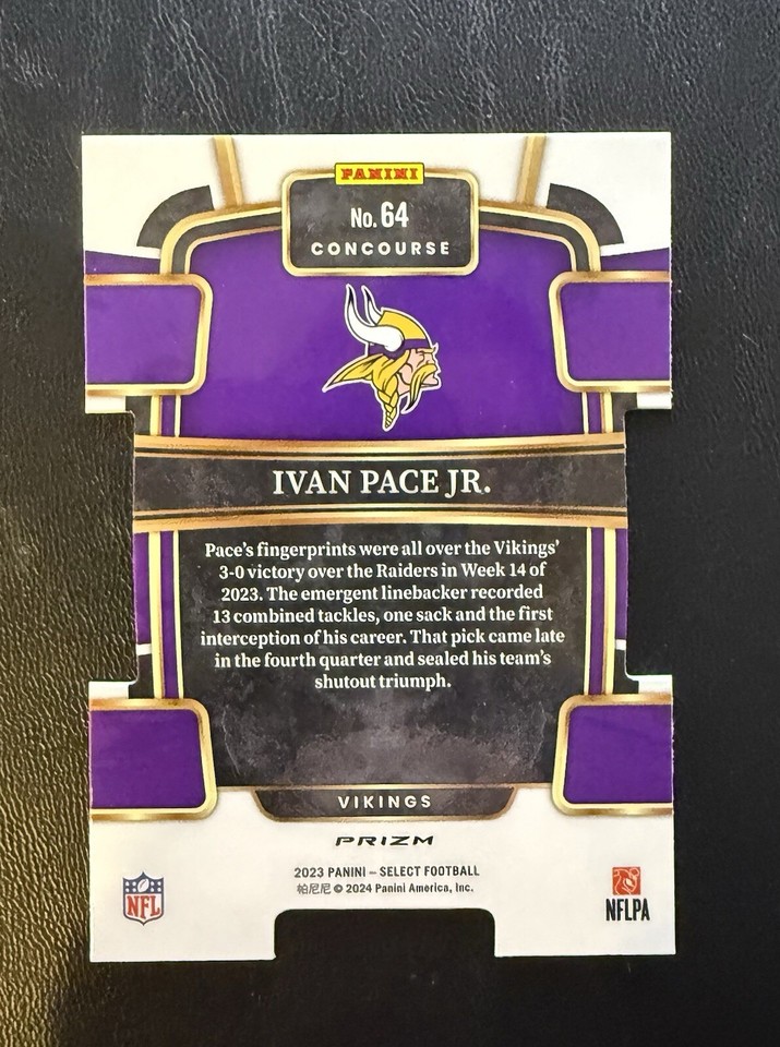 2023 Select Ivan Pace Jr. Concourse Black Green Prizm Die-Cut Rookie ...