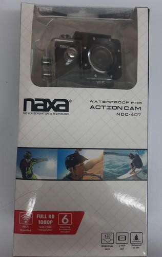 NAXA NDC-407 Waterproof Action Camera Cam HD Wi-Fi 120 Wide Angle Lens ...