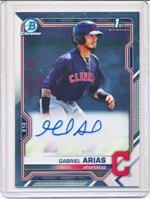 GABRIEL ARIAS 2021 BOWMAN CHROME 1ST PROSPECT AUTOGRAPH AUTO ROOKIE RC ...