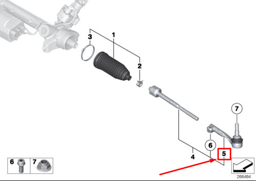 NEW BMW X6 F16 STEERING TIE ROD END 6863858 32106863858 ORIGINAL NO ...