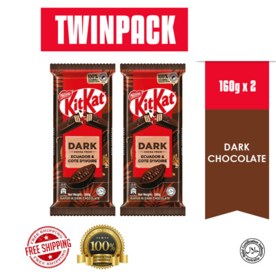 2x Kit Kat, Dark Chocolate Equador & Cote D'ivoire, Crisp Wafers, 160g ...
