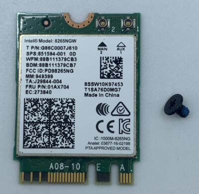 01AX702 Lenovo Wireless Card Dual Band 802.11ac 8265NGW 851594-001 ...