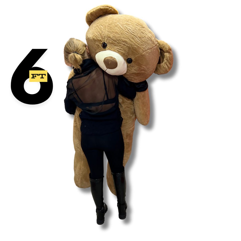 Giant 6ft Brown Teddy Bear – Huge Plush Toy – Soft Oversized Stuffed ...