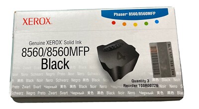 NEW UNOPENED Genuine XEROX Phaser 8560 Black Solid Ink 108R00726 Sealed ...