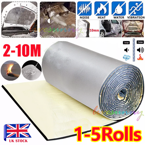 10M Self Adhesive Sound Deadening Mat 10mm Thermal Insulation.Foil ...