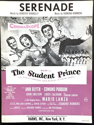 1954 "THE STUDENT PRINCE" MOVIE SHEET MUSIC "SERENADE" | eBay