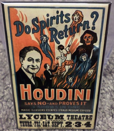 Do Spirits Return Houdini Poster 2" x 3" Refrigerator Locker MAGNET ...
